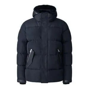 Mackage Classic Down Jacket With Removable Shearling Bib - Black