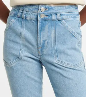 FRAME Double Button Flare High-rise Jeans