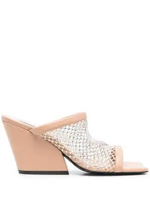 Stella McCartney Crystal Mesh Sandals - Neutrals
