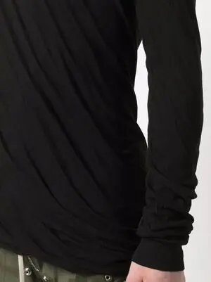 Rick Owens Long-sleeved Gathered T-shirt