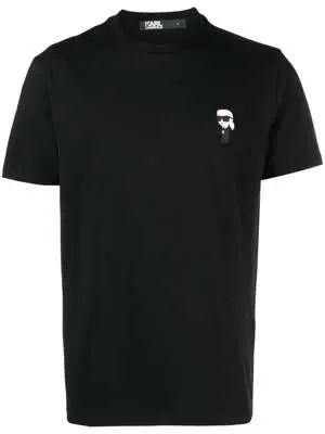 Karl Lagerfeld Patch-detail Cotton T-shirt - Black
