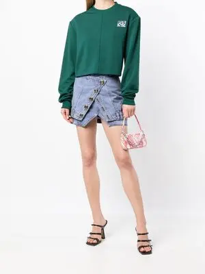Philosophy Di Lorenzo Serafini Embroidered-logo Sweatshirt - Green