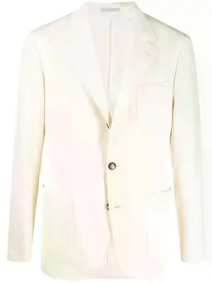 Brunello Cucinelli Fitted Single-breasted Blazer - White