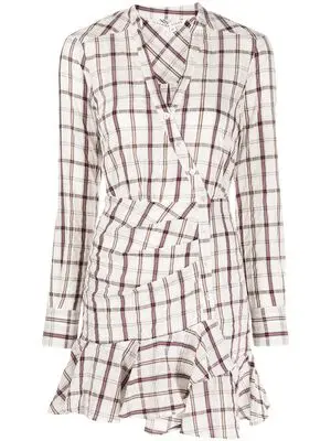 Veronica Beard Sherry Checked Wrap Dress