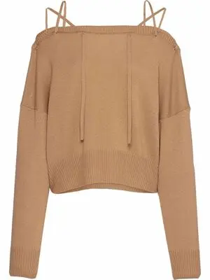 Prada Tie-fastening Off-shoulder Jumper