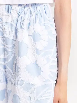 Prada Floral Embroidered Shorts - Blue