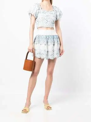 LoveShackFancy Melina Broderie-anglaise Crop Top