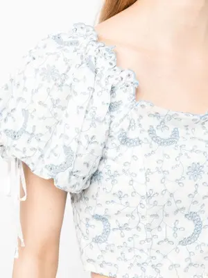 LoveShackFancy Melina Broderie-anglaise Crop Top