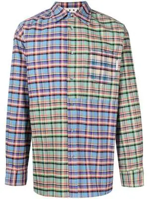 Marni Patchwork Check-print Oversized Shirt