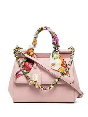 Dolce & Gabbana Sicily Scarf-detail Top-handle Bag