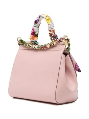 Dolce & Gabbana Sicily Scarf-detail Top-handle Bag