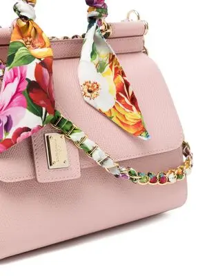 Dolce & Gabbana Sicily Scarf-detail Top-handle Bag