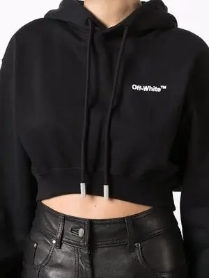 Off-White Helvetica Logo Cropped Hoodie