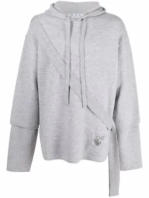Off-White Logo-patch Hoodie - Grey
