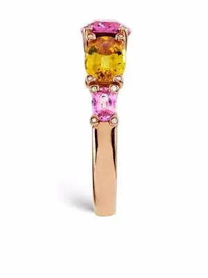 PRAGNELL 18kt Rose Gold Rainbow Sapphire Ring