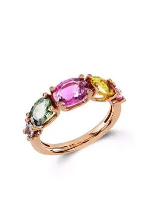 PRAGNELL 18kt Rose Gold Rainbow Sapphire Ring