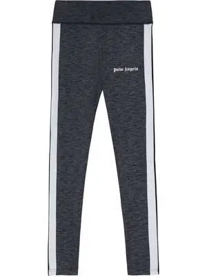Palm Angels Side-stripe Mélange-effect Leggings - Grey