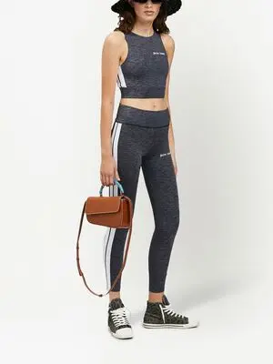 Palm Angels Side-stripe Mélange-effect Leggings