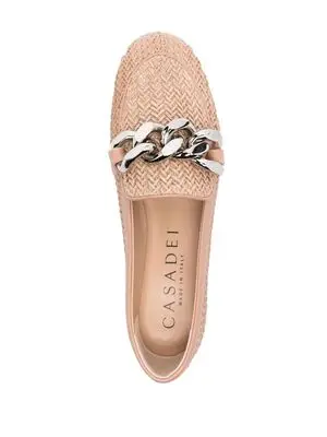 Casadei Chain-link Woven Loafers - Neutrals