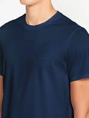 Prada Logo-embroidered Cotton T-shirt - Blue