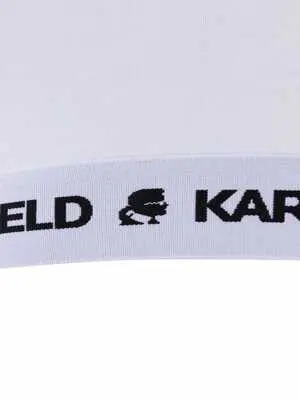 Karl Lagerfeld Logo Band Sports Bra - White
