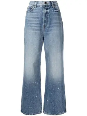 Khaite Paint-splatter Wide-leg Jeans