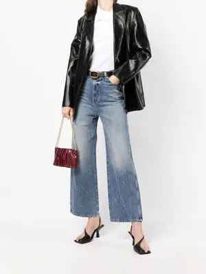 Khaite Paint-splatter Wide-leg Jeans