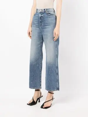 Khaite Paint-splatter Wide-leg Jeans