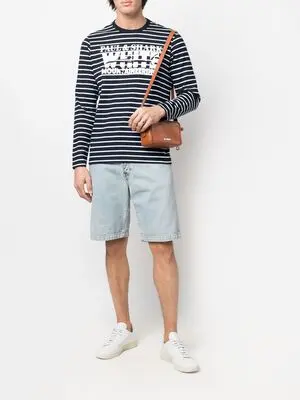 Paul & Shark Logo-print Striped T-shirt - Blue