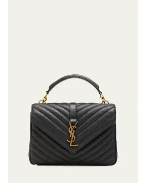 Saint Laurent College Medium Flap Shoulder Bag - Black