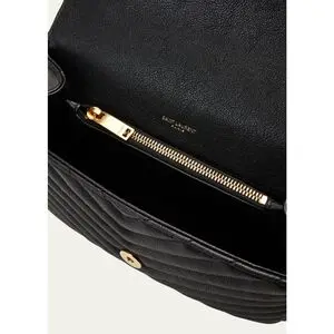 Saint Laurent College Medium Flap Shoulder Bag - Black