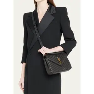 Saint Laurent College Medium Flap Shoulder Bag - Black