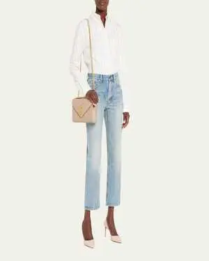 Saint Laurent Envelope Triquilt Shoulder Bag - Dark Beige