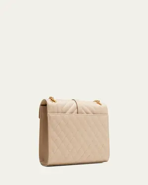 Saint Laurent Envelope Triquilt Shoulder Bag - Dark Beige