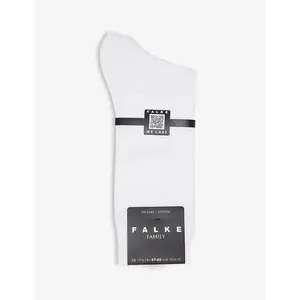 Falke Family Ribbed Stretch-cotton-blend Socks - White