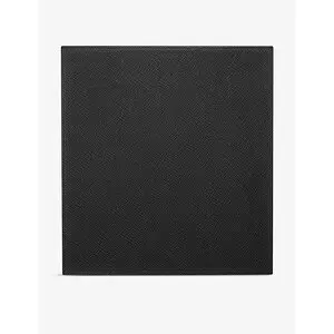 Smythson Panama Lockable Leather Watch Box - Black