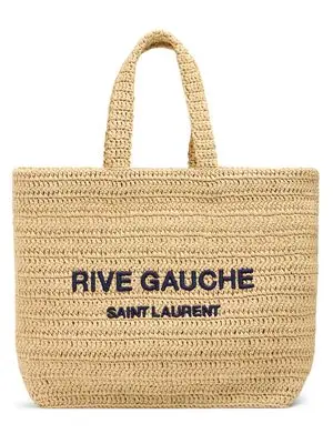 Saint Laurent SAINT LAURENT Rive Gauche Raffia Tote Bag - Natural