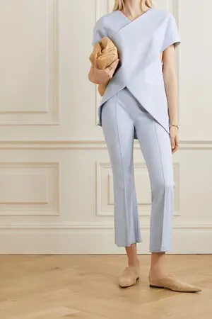 Rosetta Getty Crossover Mélange Jersey Top