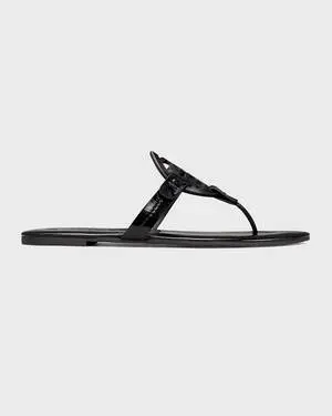 Tory Burch Miller Soft Patent Leather Sandals Perfect Black