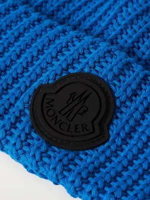 Moncler Logo-appliquéd Ribbed Cotton Beanie