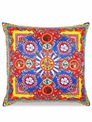 Dolce & Gabbana Carretto Large Silk Cushion - Red
