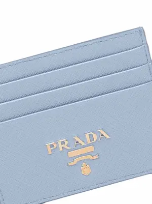 Prada Logo Lettering Cardholder - Blue