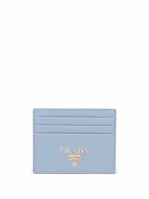 Prada Logo Lettering Cardholder - Blue
