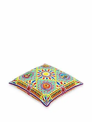Dolce & Gabbana Large Carretto-print Velvet Cushion