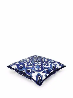 Dolce & Gabbana Large Mediterraneo Velvet-trim Cushion