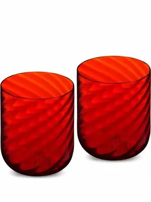 Dolce & Gabbana Hand-blown Murano Water Glasses - Red