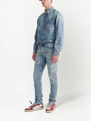Off-White Diag-stripe Distressed Jeans