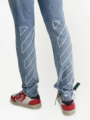 Off-White Diag-stripe Distressed Jeans