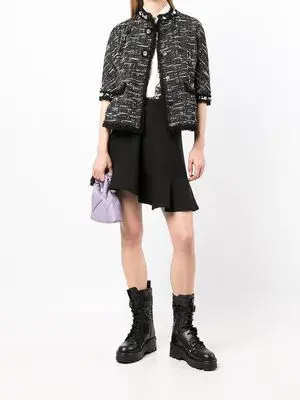 Shiatzy Chen Bead-embellished Tweed Jacket - Black