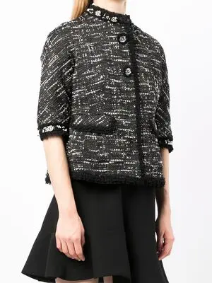 Shiatzy Chen Bead-embellished Tweed Jacket - Black